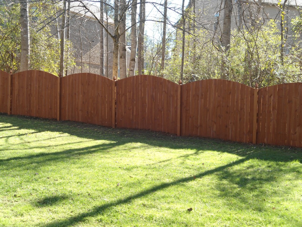 Arched privacy Cinnamon Colored Stain - Affordable Fence